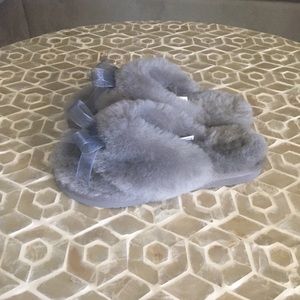 L.A.M.B. | Shoes | New Lamb Sheepskin Fur Thong Slippers In Grey | Poshmark